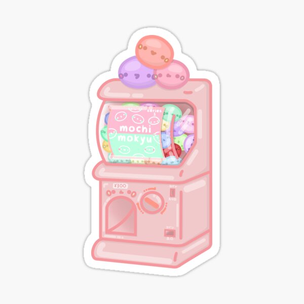 "Mochi gachapon machine" Sticker for Sale by mochimokyu | Redbubble