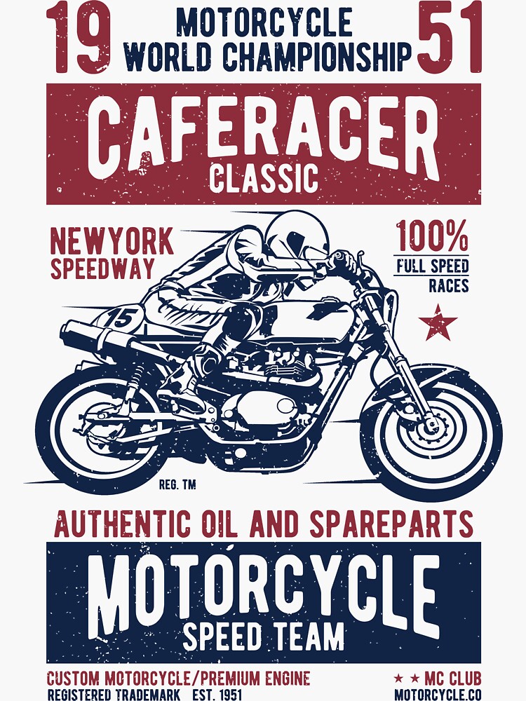 "Cafe Racer" Sticker for Sale by le-artisans | Redbubble
