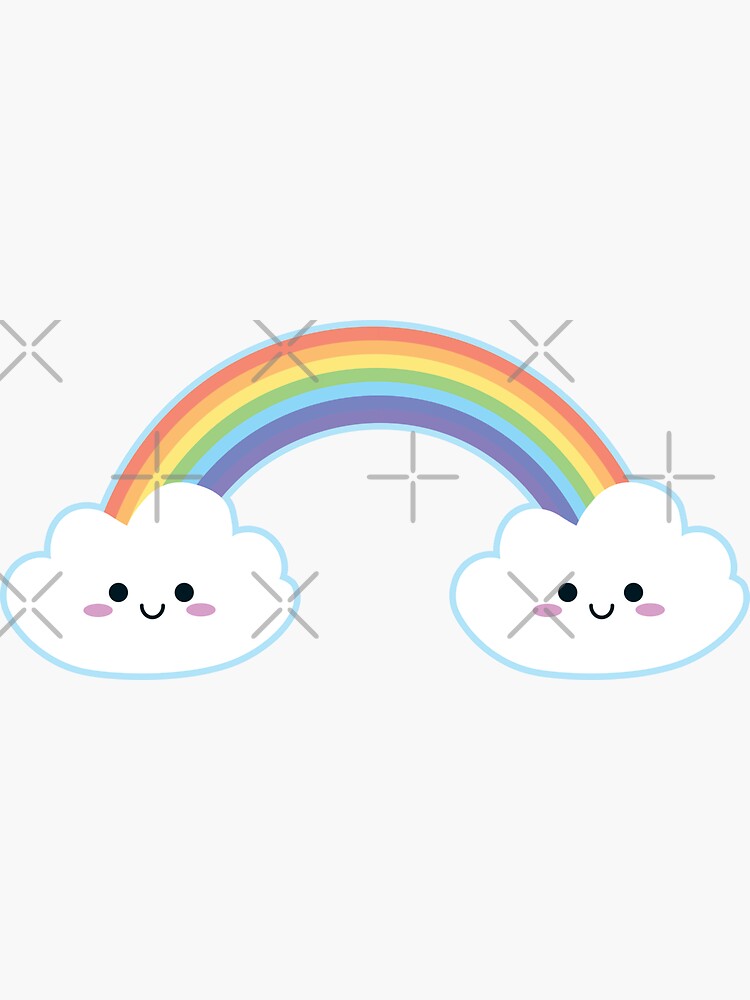 "Cute Rainbow and Clouds" Sticker for Sale by themadesigns | Redbubble
