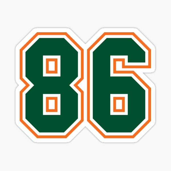 "Jersey 86 Number. Number eighty-six Straight From Miami" Sticker for ...