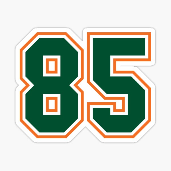 "Jersey 85 Number. Number eighty-five Straight From Miami" Sticker by ...
