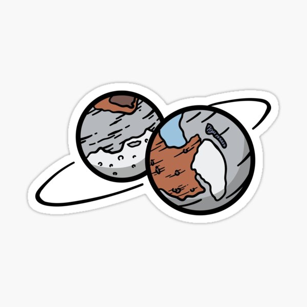 "Cute Pluto and Charon Planets" Sticker for Sale by Maxwell-Designs ...