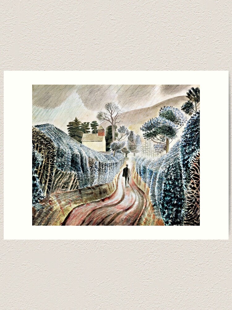 "Eric Ravilious painting, Wet Afternoon with View of the Church of St ...