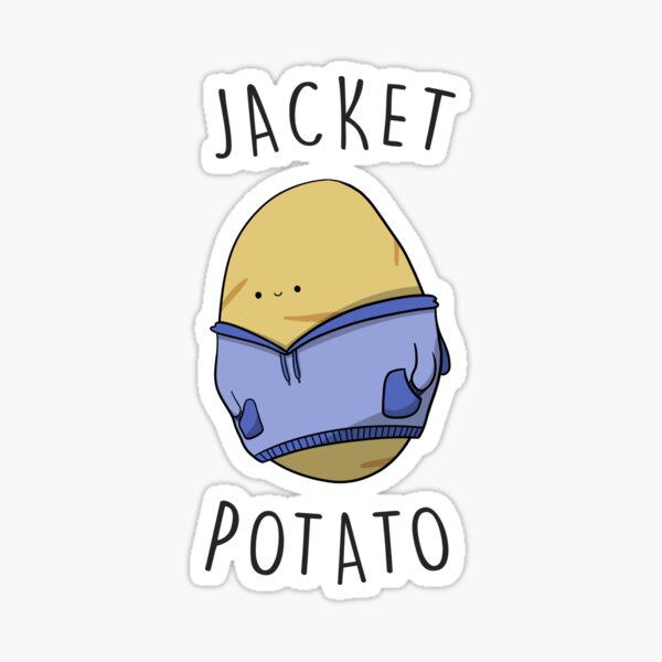 "Jacket Potato Cute Funny Vegetable Drawing" Sticker for Sale by ...