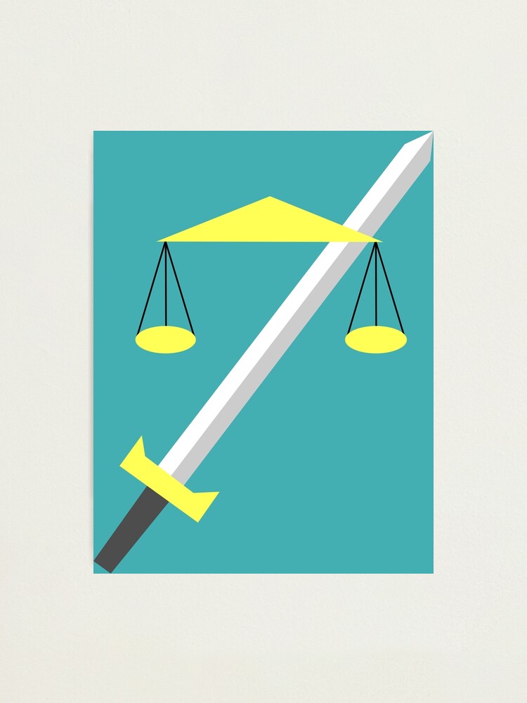 "TempleOS HD minimalist logo libra and sword" Photographic Print for ...