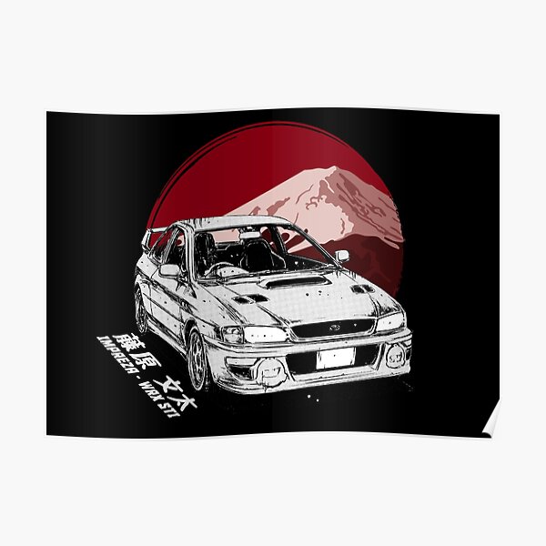 "Initial D Bunta Fujiwara WRX STi" Poster for Sale by ZeWiss | Redbubble