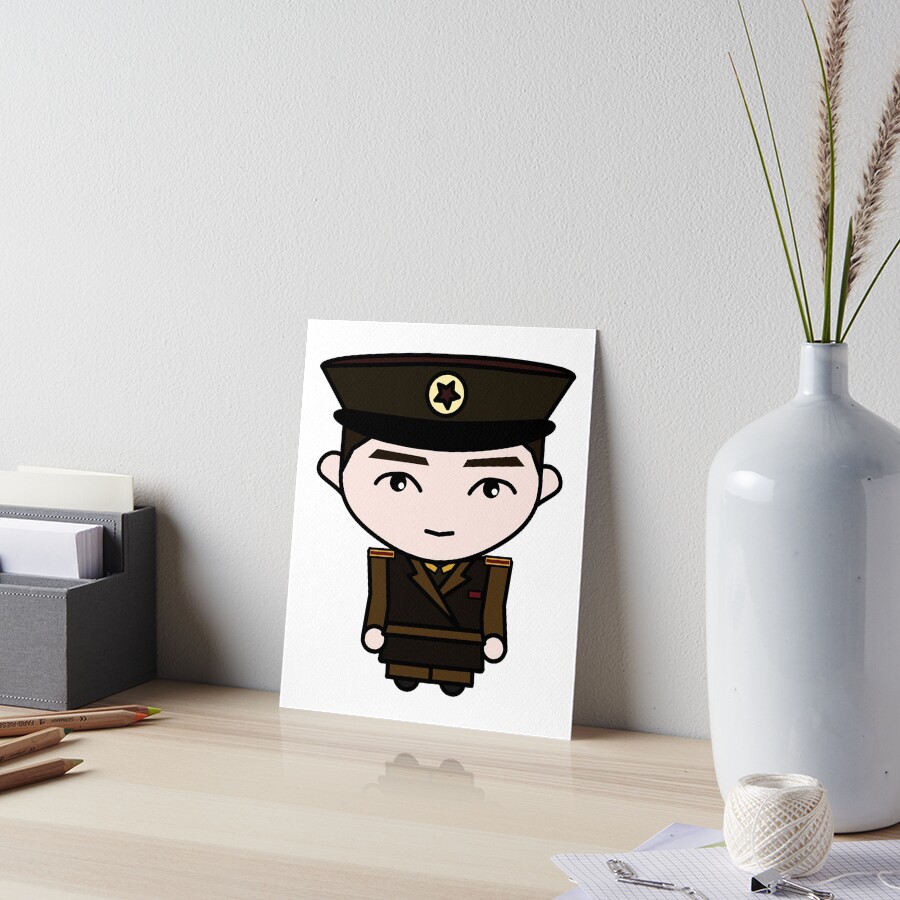 "[CRASH LANDING ON YOU] Captain Ri Military Chibi Sticker | Crash ...