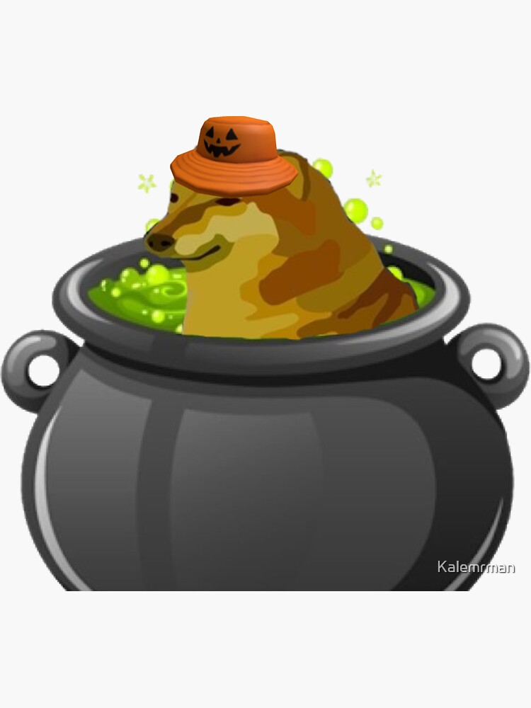 "Spooky cheems" Sticker for Sale by Kalemrman | Redbubble