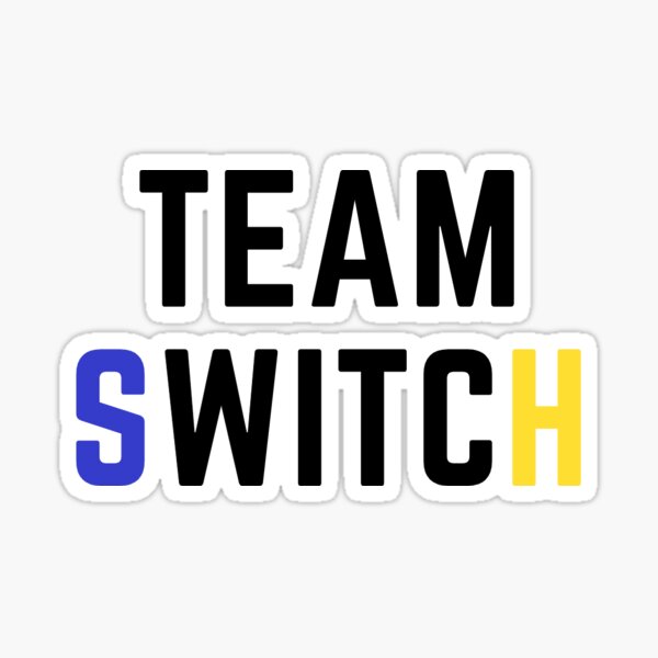 "TEAM Switch Black and Blue and Yellow" Sticker for Sale by dehnobert ...