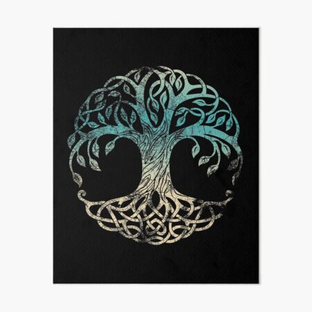 Kitchen & Dining Cutting Boards Tree of life with viking runes drawn on ...