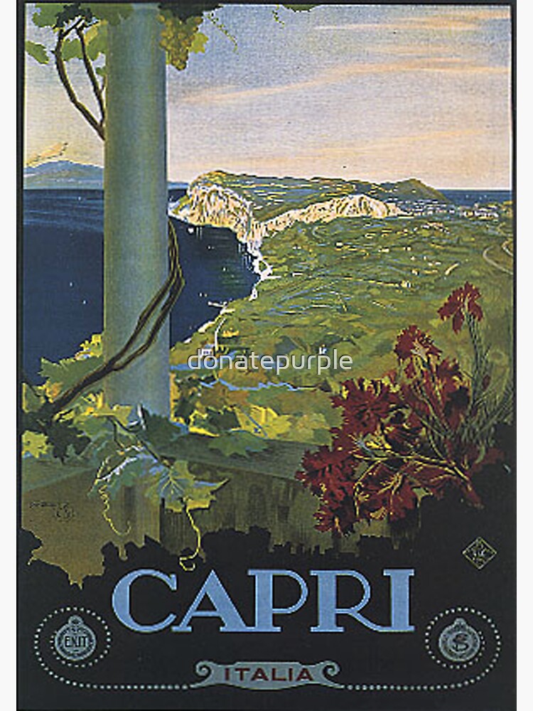 "Vintage Travel Poster: Capri, Italy" Sticker for Sale by donatepurple ...