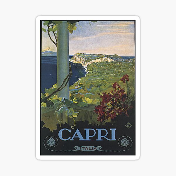 "Vintage Travel Poster: Capri, Italy" Sticker for Sale by donatepurple ...