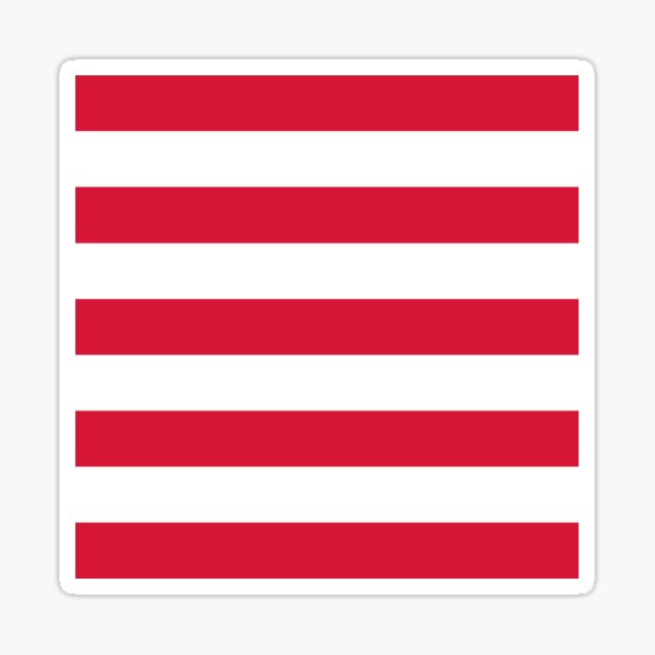 "Medium RED and WHITE Horizontal STRIPES" Sticker for Sale by ...