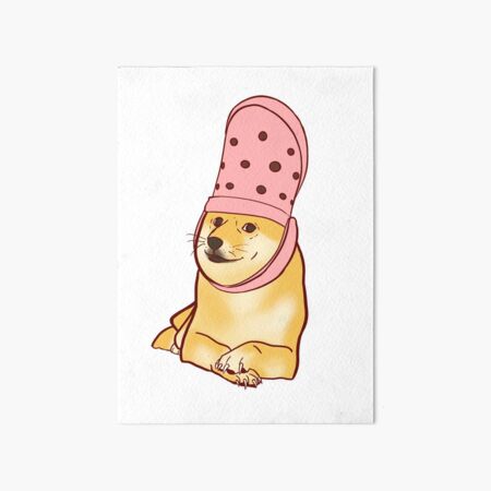 "Doge wearing crocs hat" Art Board Print for Sale by Catdogfatness ...
