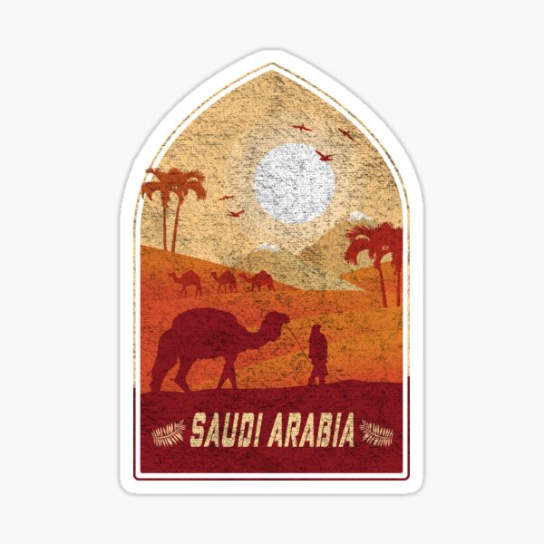 "Saudi Arabia Vintage Camel Design / Gift Idea" Sticker for Sale by ...