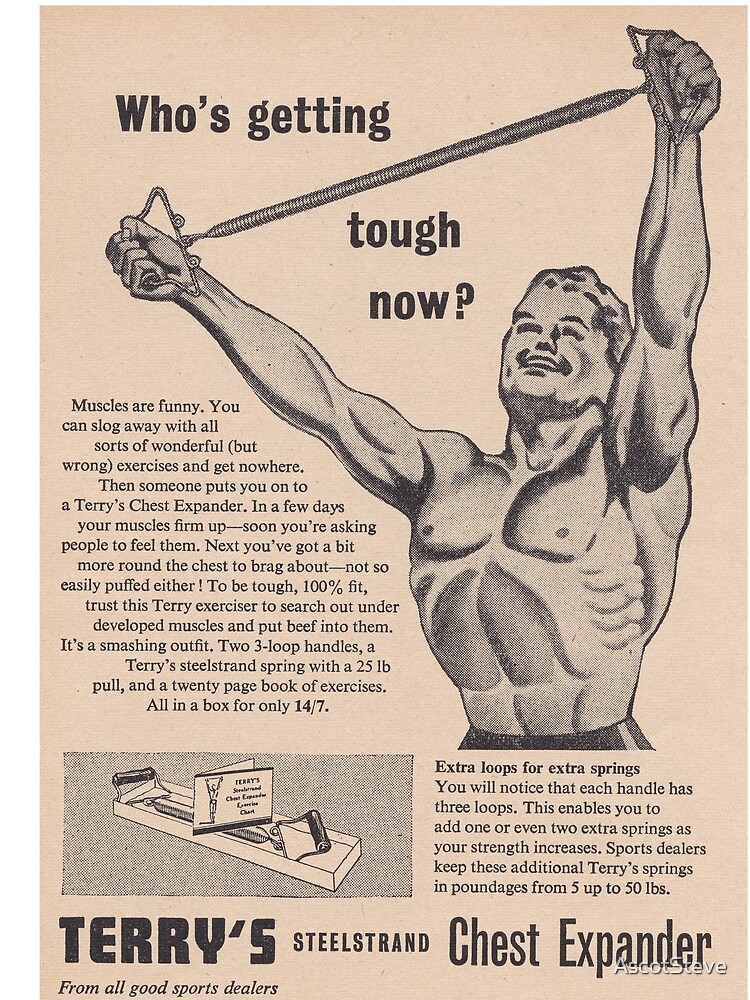 "Vintage 1950s Muscle Advert - UK Style" T-shirt by AscotSteve | Redbubble