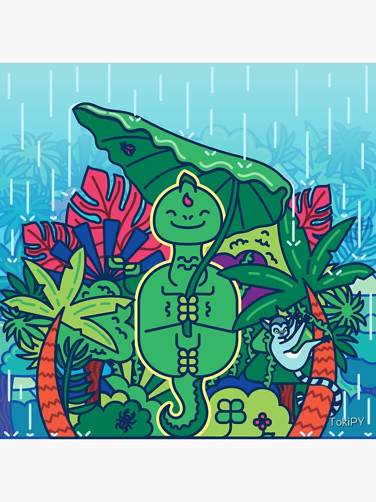 "Diploo the dinosaur in the Rainforest - Creatober 2020 day 10" Sticker ...