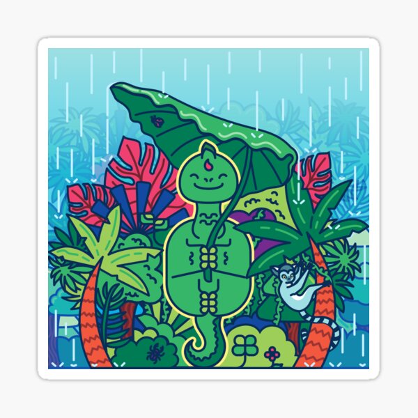 "Diploo the dinosaur in the Rainforest - Creatober 2020 day 10" Sticker ...