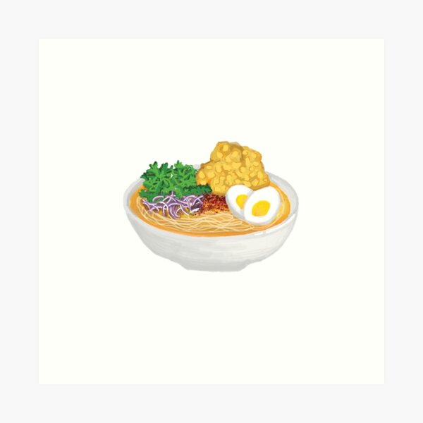 "burmese food - mohinga" Art Print for Sale by kyips | Redbubble