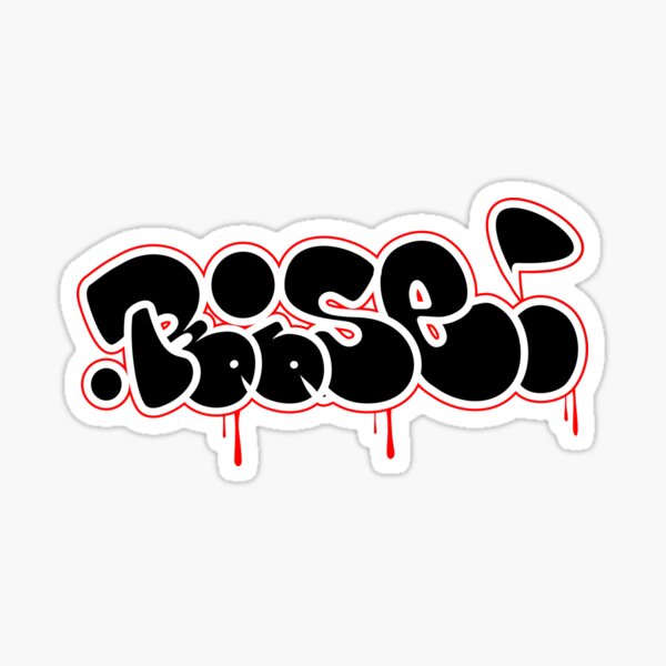 "Black Graffiti Throw-up" Sticker for Sale by RiseOne | Redbubble