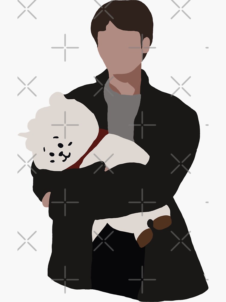 "Seokjin and his RJ plushie art" Sticker for Sale by ai-light | Redbubble