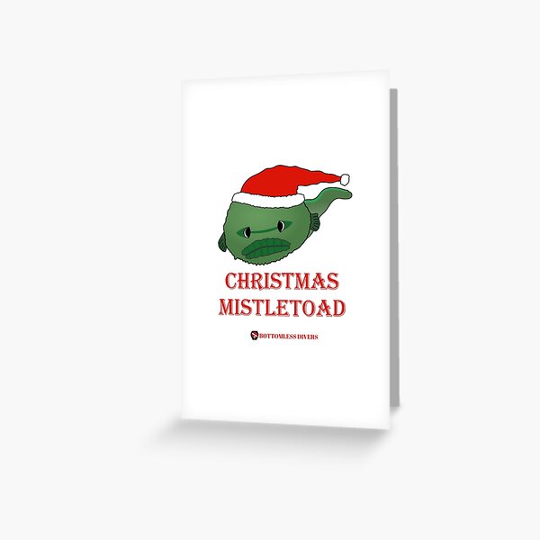"Christmas Mistletoad Toad Fish Scuba Diving Design" Greeting Card by ...