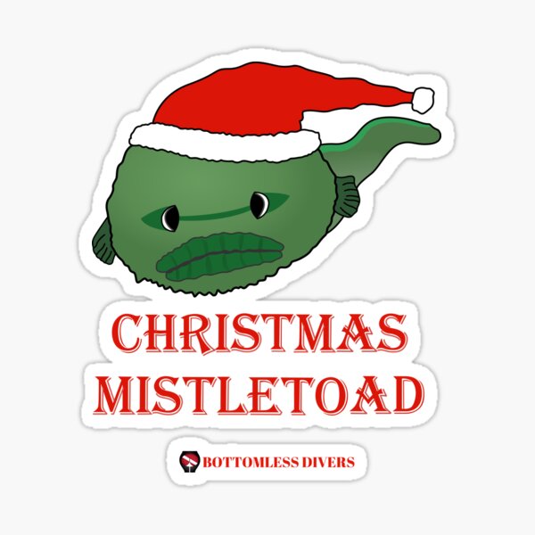 "Christmas Mistletoad Toad Fish Scuba Diving Design" Sticker for Sale ...
