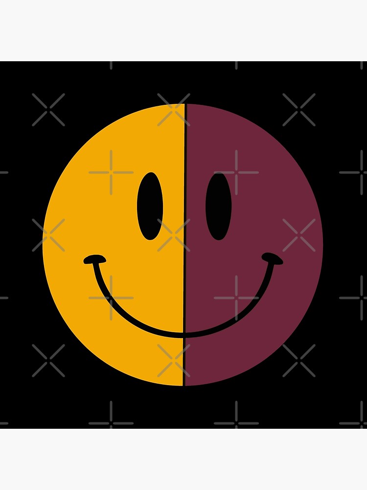 "Maroon and Gold | Happy Face | Black |" Poster for Sale by HappyFaceCo ...