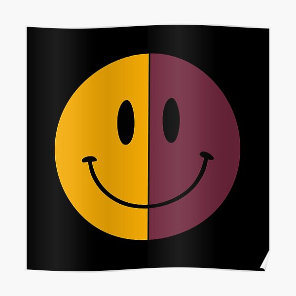 "Maroon and Gold | Happy Face | Black |" Poster for Sale by HappyFaceCo ...