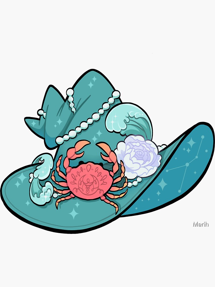 "Cancer Witch Hat" Sticker by Merih | Redbubble
