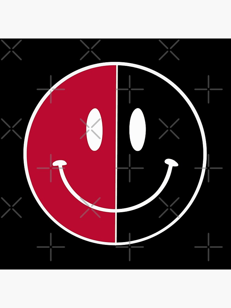 "Red and Black | Happy Face | Black |" Poster for Sale by HappyFaceCo ...