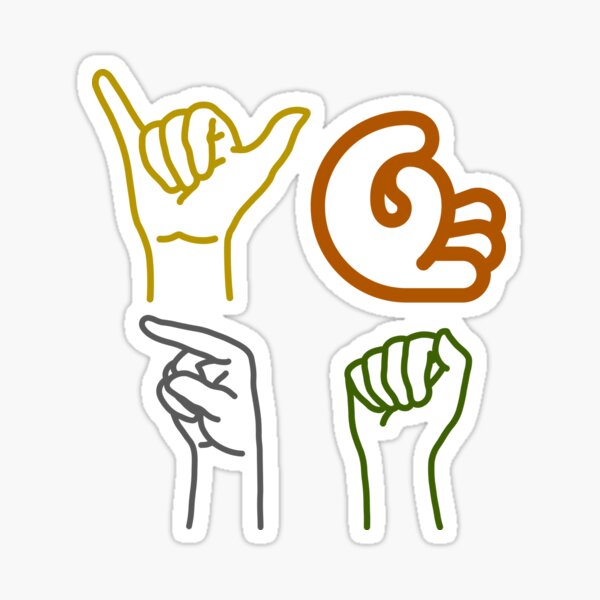"yoga in sign language " Sticker for Sale by Alex-Anderson | Redbubble