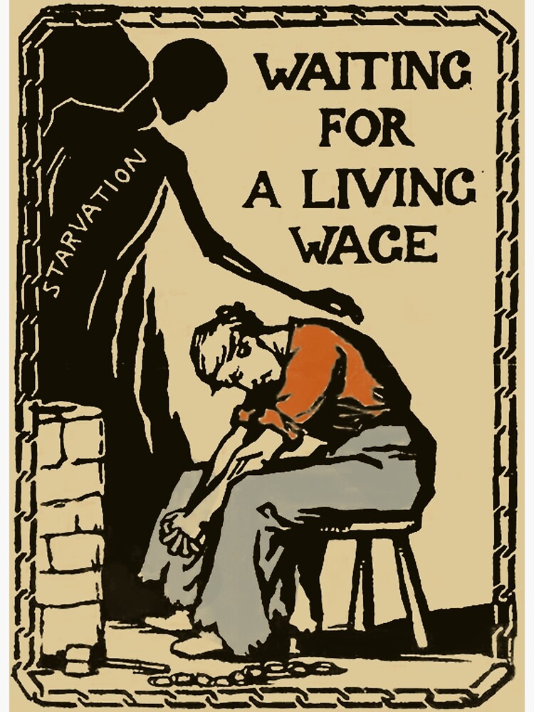 "'Waiting for a Living Wage', feminist labor rights propaganda art by ...
