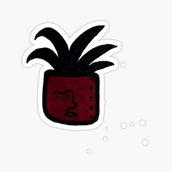 "Potted Plant Face Drawing" Sticker for Sale by 11cchunG-13 | Redbubble