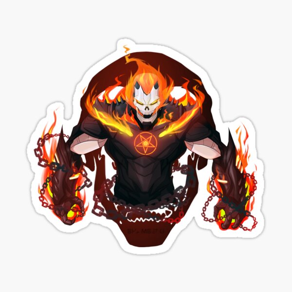 "Iron Man X Ghost Rider" Sticker for Sale by Shamserg | Redbubble