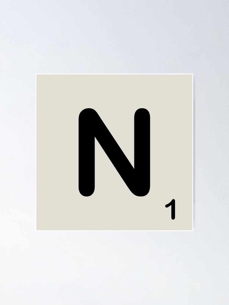 Póster «Letra del alfabeto de Scrabble simple - N» de redparrotdesign ...