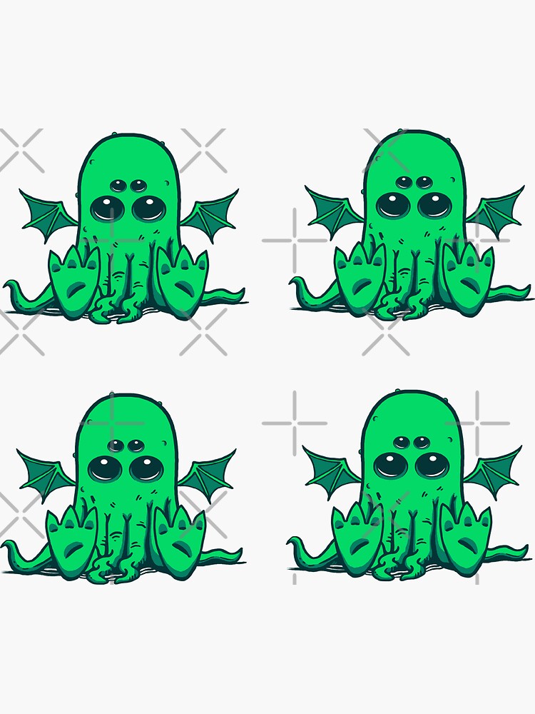 Pegatina «Baby Cthulhu Cute Chibi Lovecraftian Dibujos animados» de ...