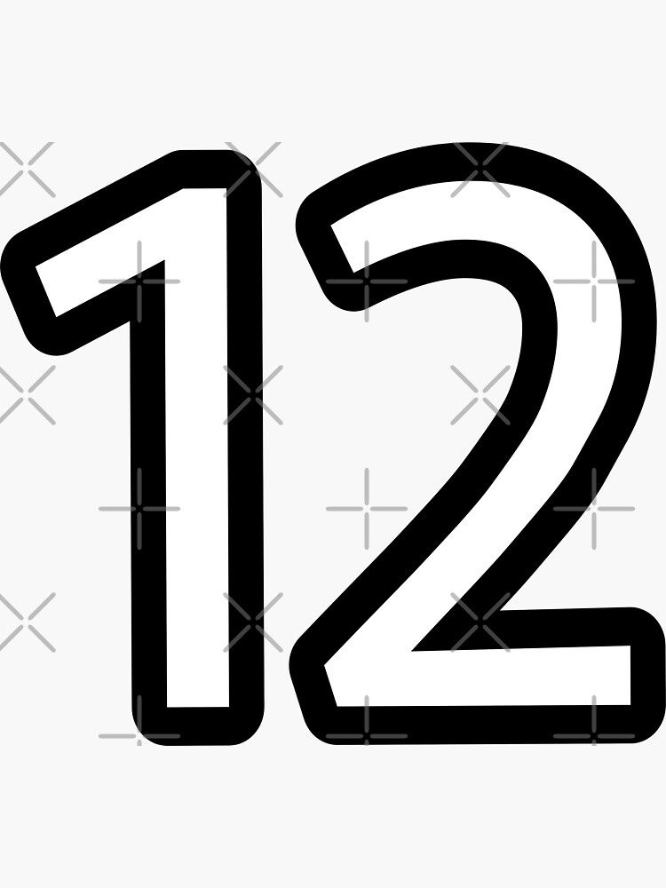 " Number 12 jersey Minimal" Sticker for Sale by Impressions94 | Redbubble