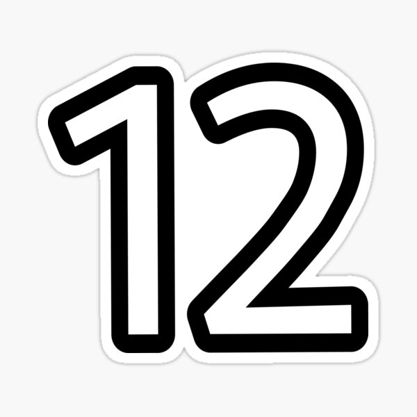 " Number 12 jersey Minimal" Sticker for Sale by Impressions94 | Redbubble