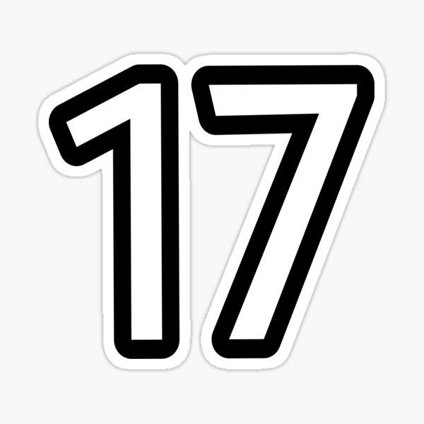 "Number 17 jersey Minimal" Sticker for Sale by Impressions94 | Redbubble