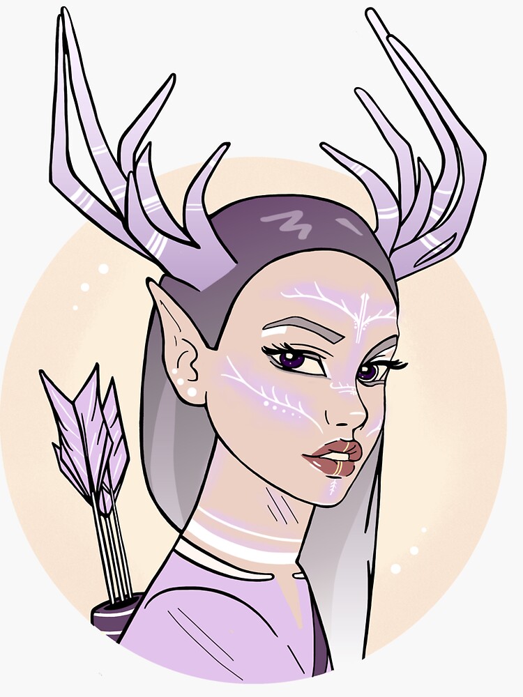 "Magic Fey Archer" Sticker by witchlingart | Redbubble