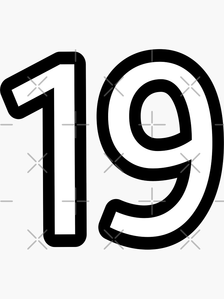 "Number 19 jersey Minimal" Sticker for Sale by Impressions94 | Redbubble