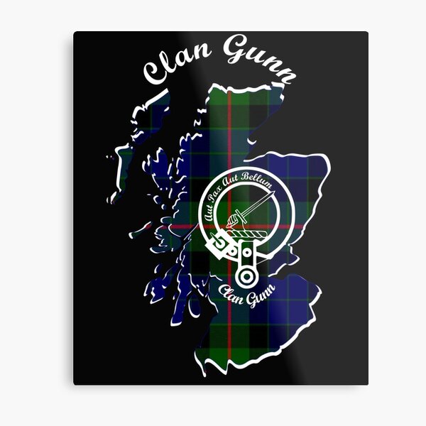"Clan Gunn Scotland Map Crest" Metal Print for Sale by ljrigby | Redbubble