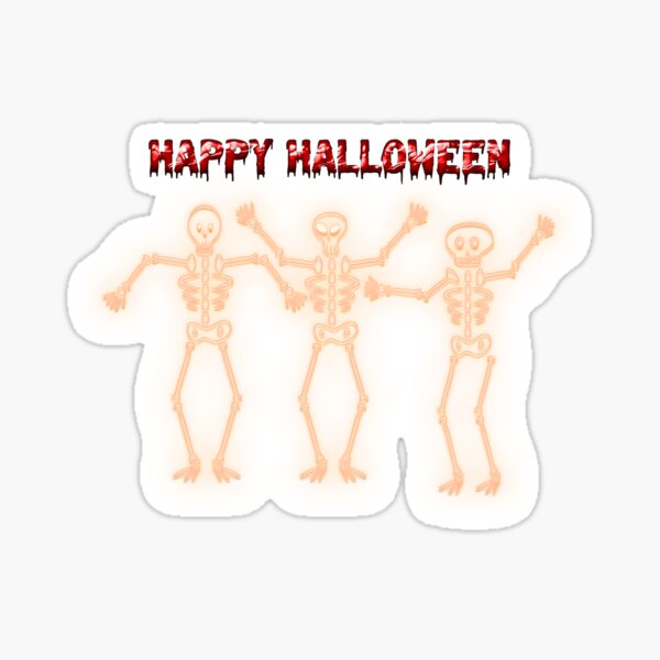 "scary skeleton red neon gothic Halloween" Sticker for Sale by mr ...