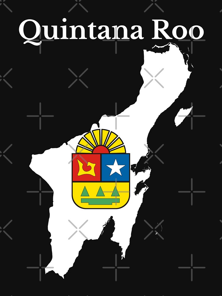 "Quintana Roo State Map Flag, Mexico" T-shirt for Sale by marosharaf ...
