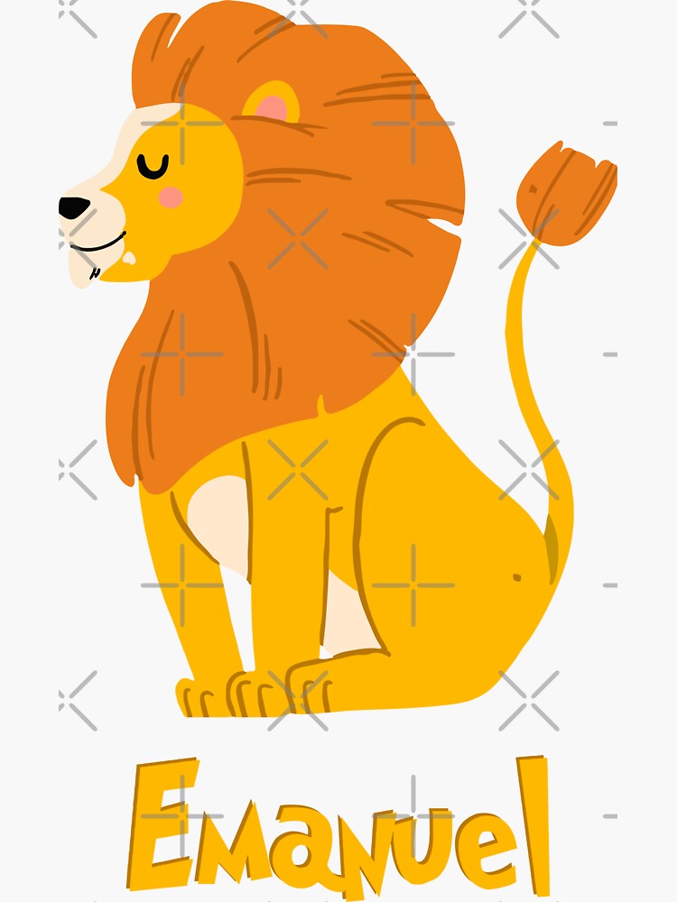 "Emanuel Lion Baby Boy Wild Animal Name" Sticker for Sale by ...