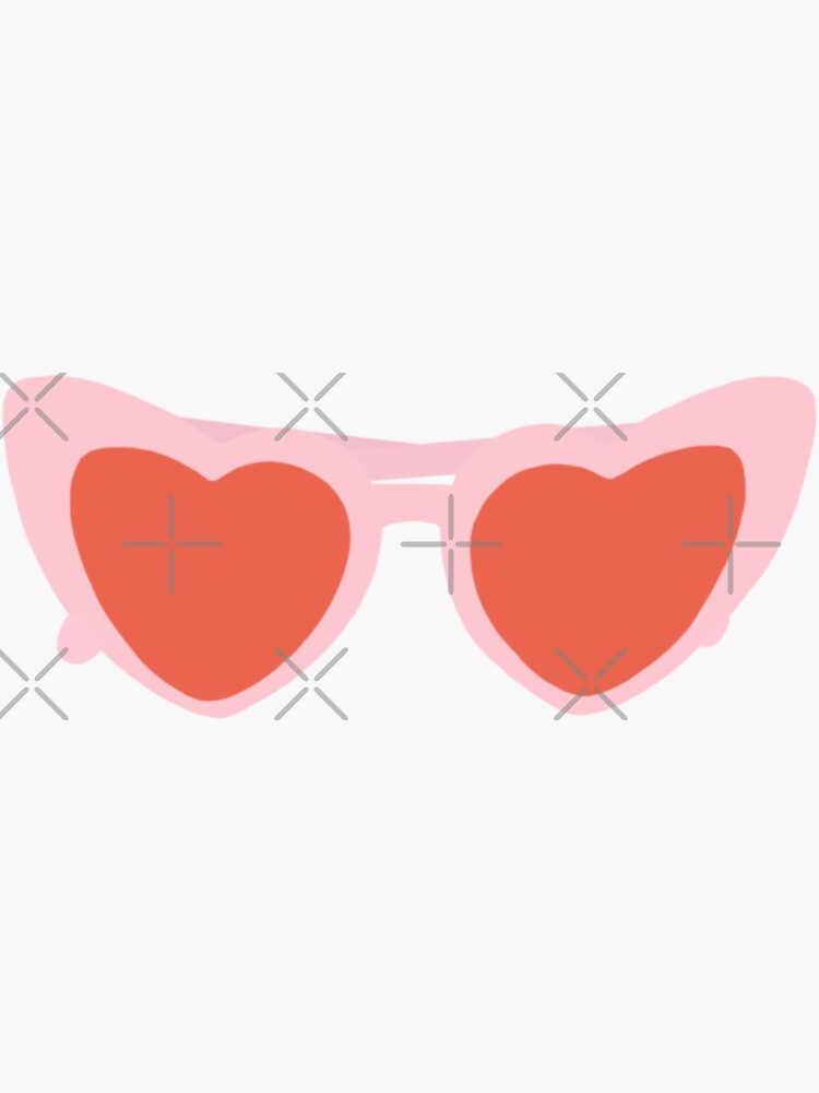"heart sunglasses" Sticker for Sale by lizziesumner | Redbubble