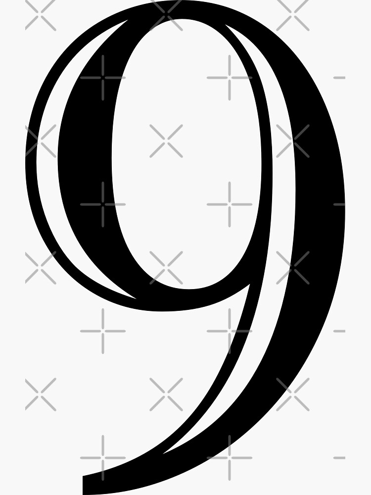 "Bold Style Number - 9" Sticker for Sale by redparrotdesign | Redbubble