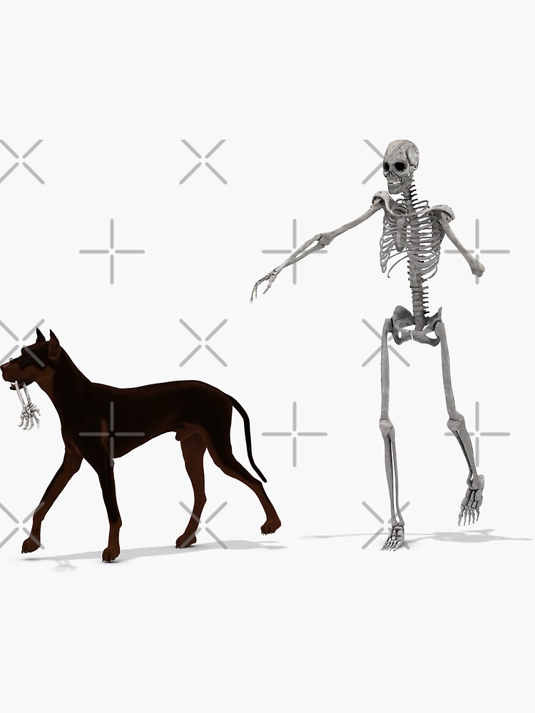 "Doberman And Skeleton" Sticker for Sale by Mythos57 | Redbubble