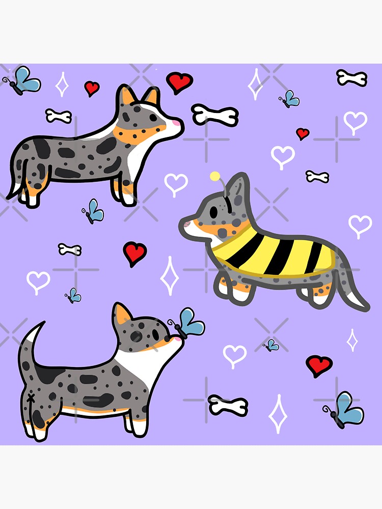 "Blue Merle Pattern" Sticker by PuffballCreates | Redbubble